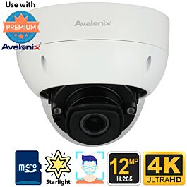 12MP 4K Ultra HD IP Dome Camera, 4X Zoom, ePoE