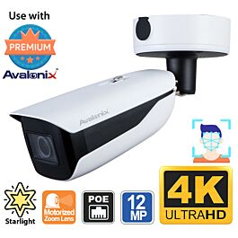 12MP 4K Ultra HD IP Camera, 4X Zoom, Facial Recognition