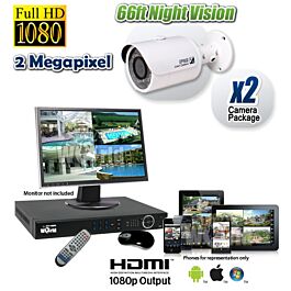 2MP CCTV System with 2 Outdoor Bullet