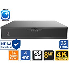 32-Channel 4K NVR with 16 PoE and 4 SATA HDD, AvaEye