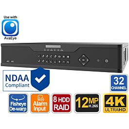 32 Channel 4K Network Video Recorder, RAID, 8 SATA HDD, AvaEye
