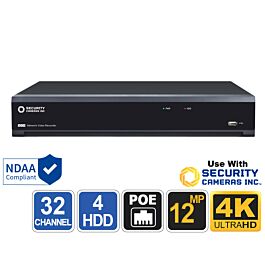 32 Channel PoE NVR, 4 HDD, NDAA Compliant