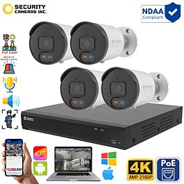Active Deterrence 4 Camera 4K PoE Kit with 2-Way Audio by Security ...