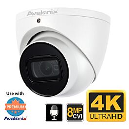 4K Turret Dome Camera, Built-in Mic