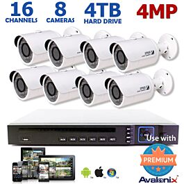 4 Megapixel 16 Channel IP System, 8 4MP Bullet Cameras