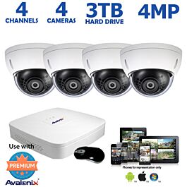 4-Channel 4MP IP Dome Camera System