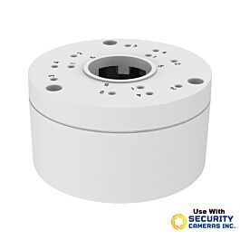 Junction Box for Fixed Lens Bullet and Dome Cameras, White
