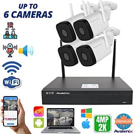 Avalonix 4MP Two-Way Audio WiFi Camera System with NVR | No Monthly Fees