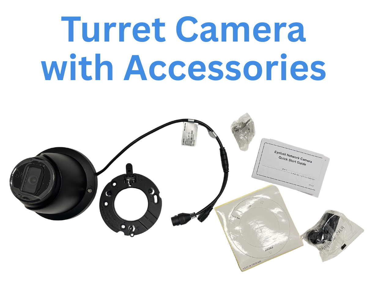 Black Turret PoE Camera with Mic, 2K 4MP, Starlight Video, SMD, AI ...