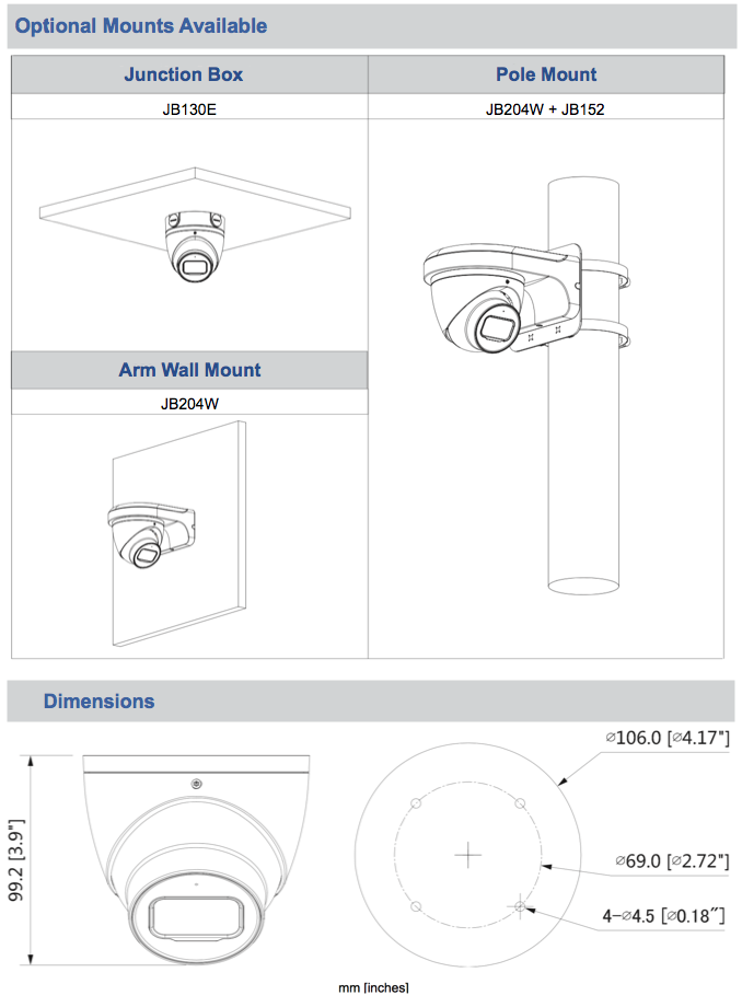 Starlight 4K PoE Dome Camera, Human Body and Vehicle Detection, Built ...